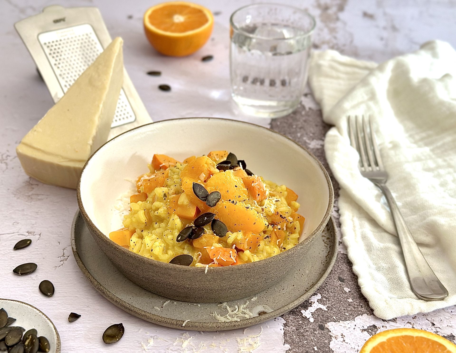 Kürbis-Orangen-Risotto